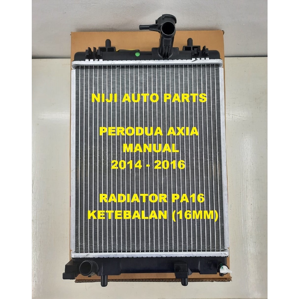 Radiator Perodua Axia Auto 2014 - 2016 Year Tangki Air Kereta Ketebalan ...