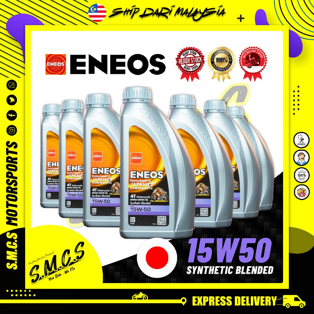 ENEOS 15W50 4T FULLY SYNTHETIC (100％ Original) Minyak Hitam Motosikal ...