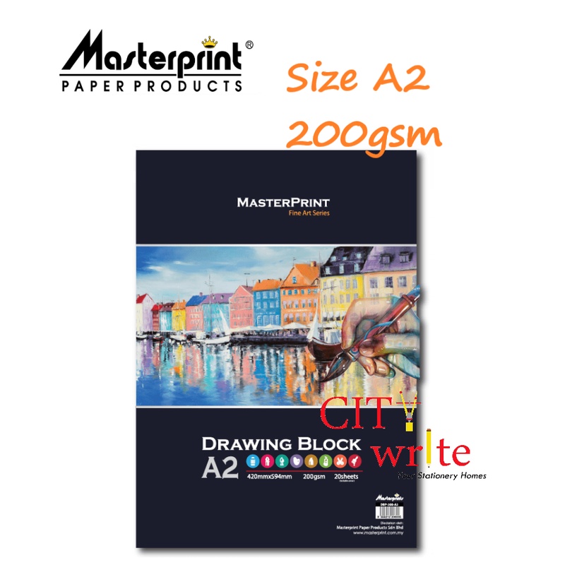 Portrait Size A2 165gsm 200gsm Drawing Block Art Craft Architectural ...