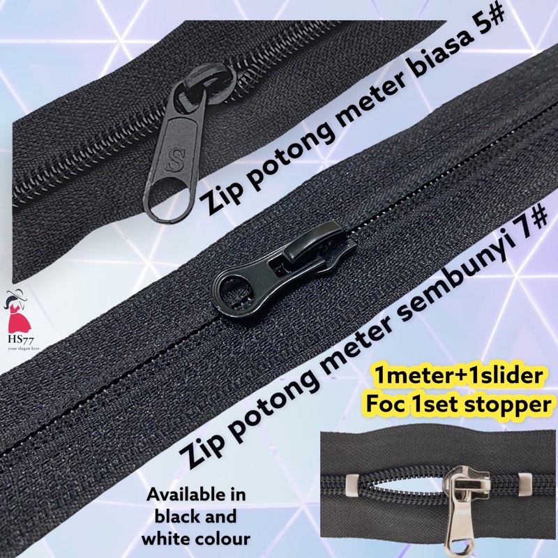 zip potong meter 5#/ zip potong meter sembunyi/ zip meter/ zip meter ...