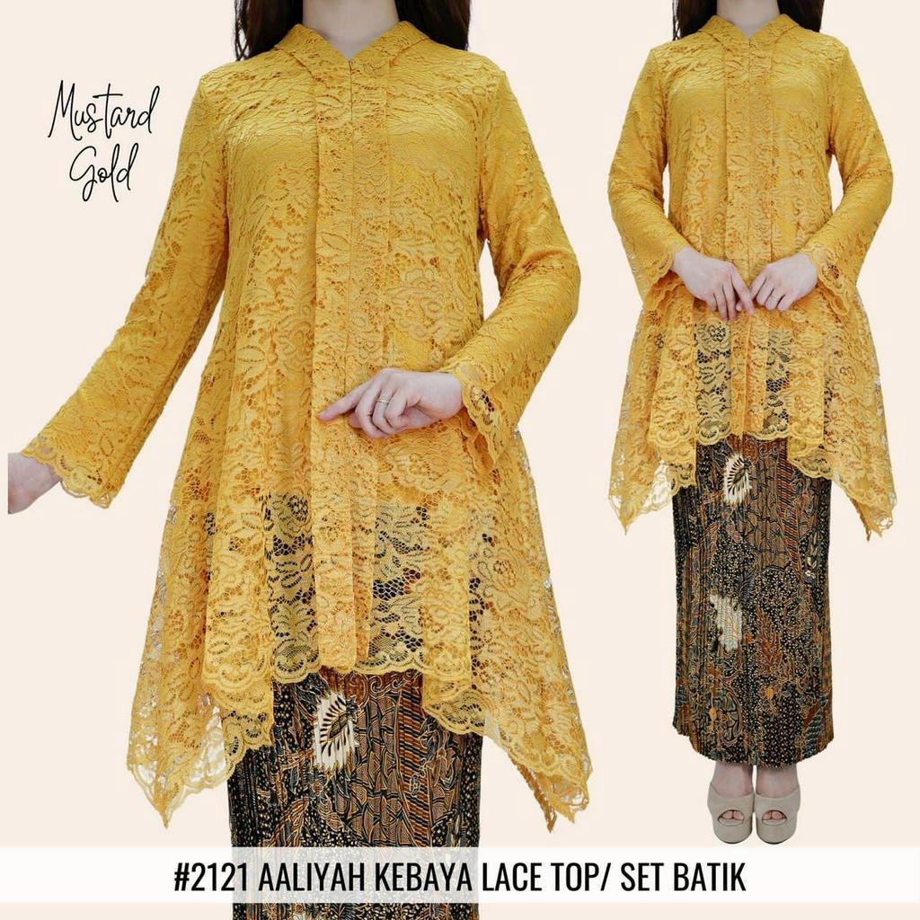 AALIYAH KEBAYA LACE LABUH TOP/ BATIK PLEATED SET | Shopee Malaysia