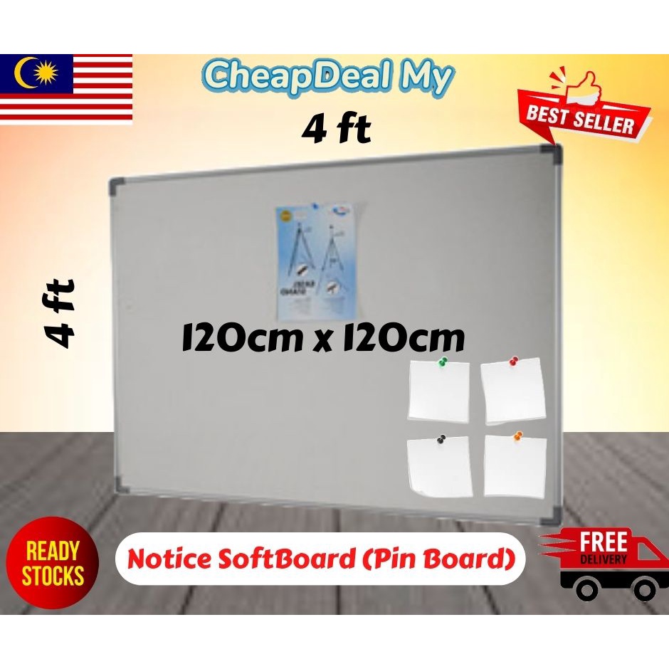 Papan Kenyataan Notis Soft putih/ Notice Softboard/pin board 3x4 3x5 ...