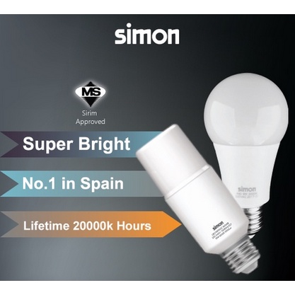 (SIRIM Approved) Simon 9watt LED Stick Bulb / A60 E27/mentol | Shopee ...