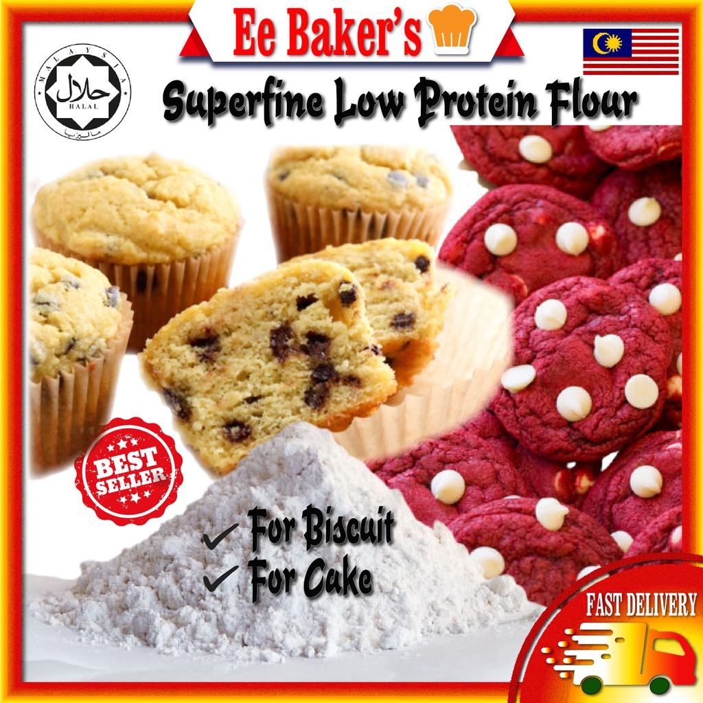 Superfine low protein flour Tepung Kek Low Gluten Unbleached Flour ...