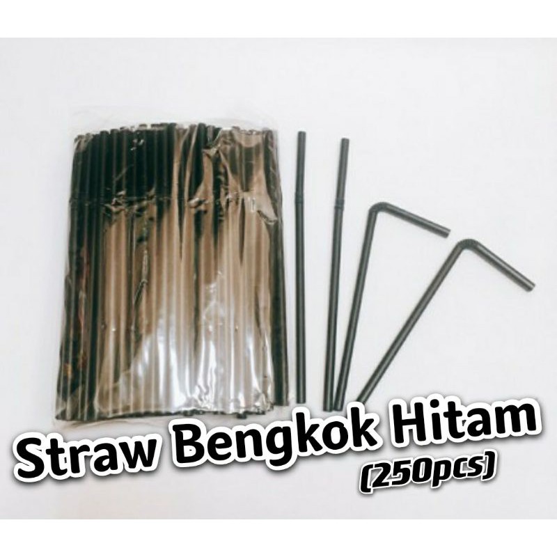 Straw Bengkok Hitam 250pcs Bend Straw | Shopee Malaysia