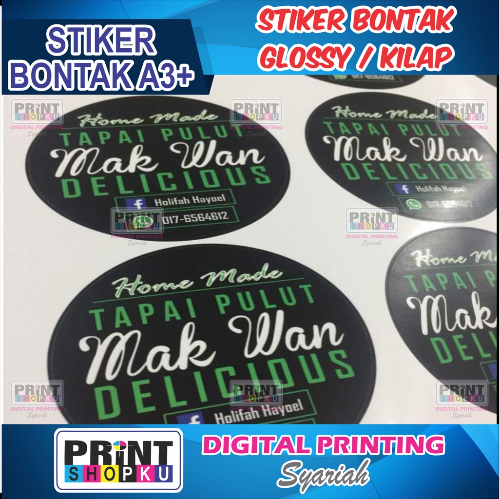 A3+ PRINTING STICKER CROMO STICKER KROMO STICKER BONTAX STICKER LABEL ...