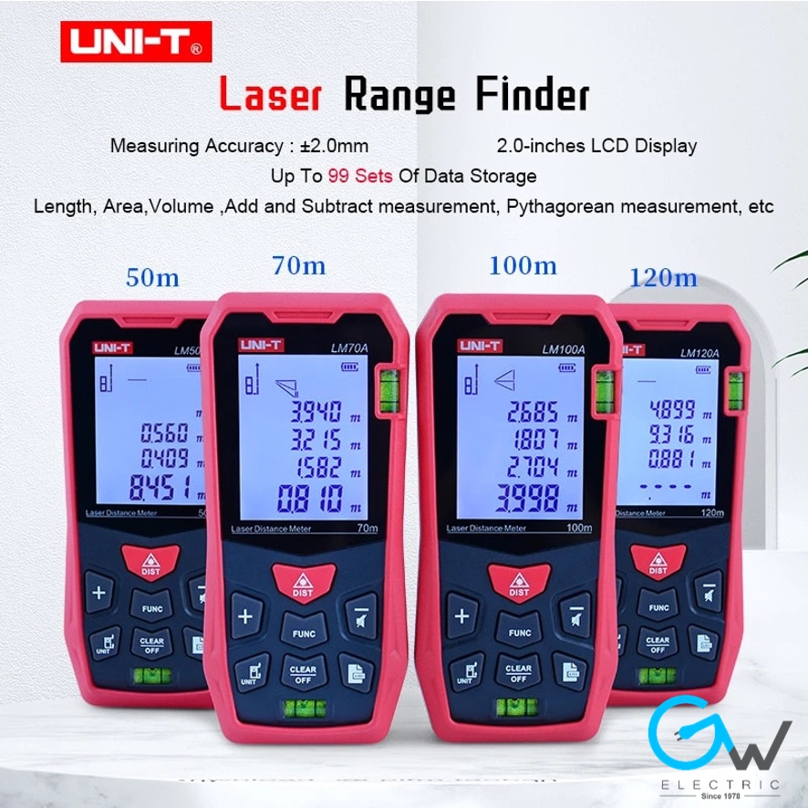 UNI-T Laser Rangefinder LM50A LM70A LM100A LM120A Laser Distance Meter Digital Range Finder Tape ...