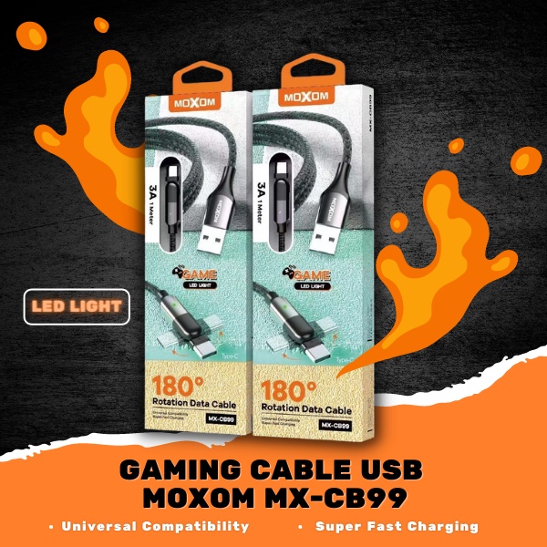 Moxom MX-CB99 180° Rotation Data Cable 3A Universal Compatibility Super ...