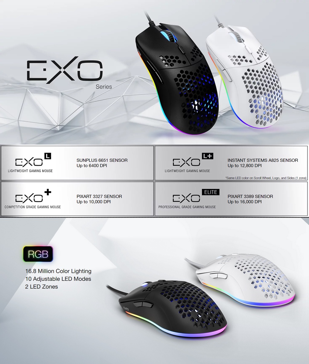 Tecware Exo L Plus RGB Gaming Mouse - (Black/White) | Shopee Malaysia