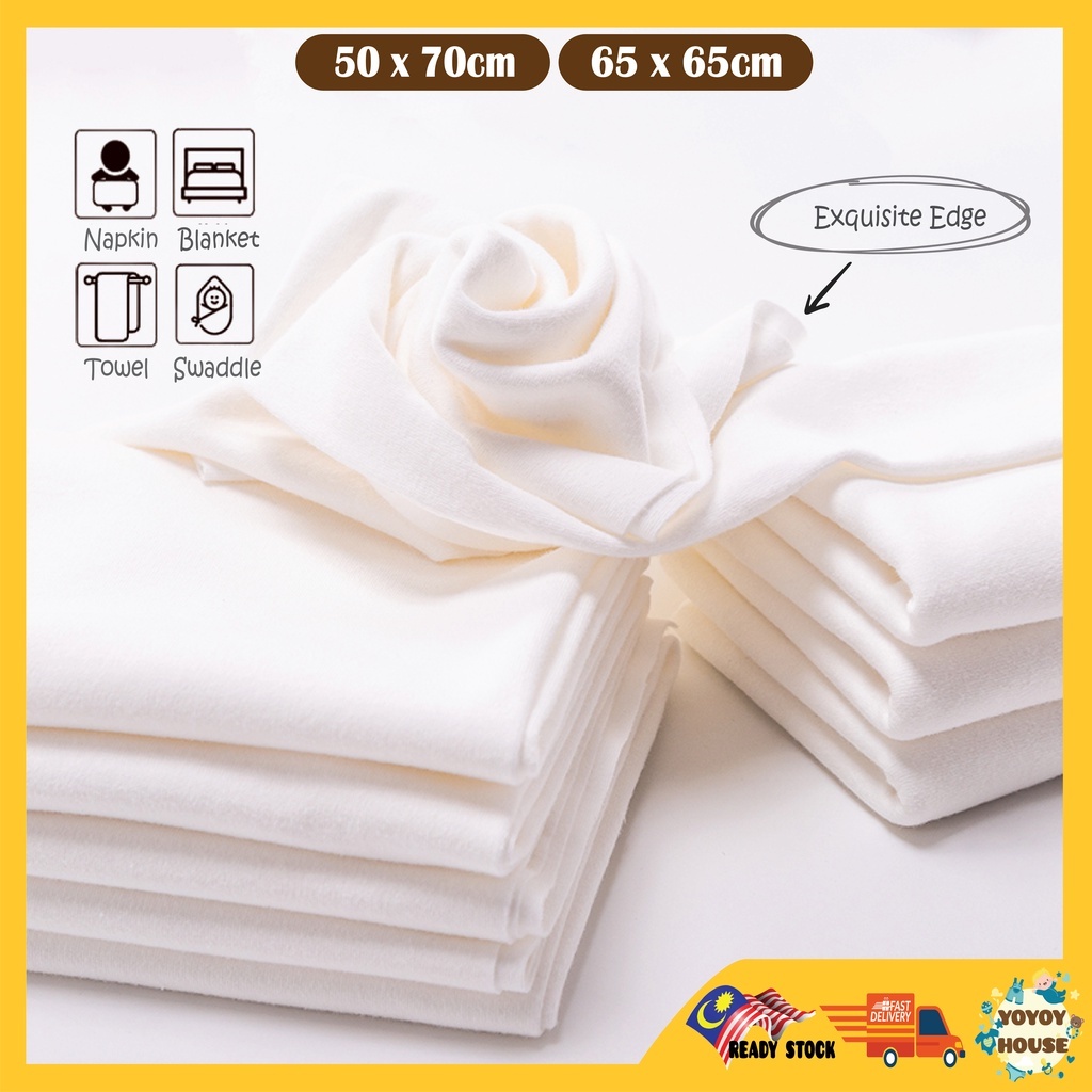 [Ready Stock] Baby Napkin Cotton Newborn Baby White Napkins reusable ...