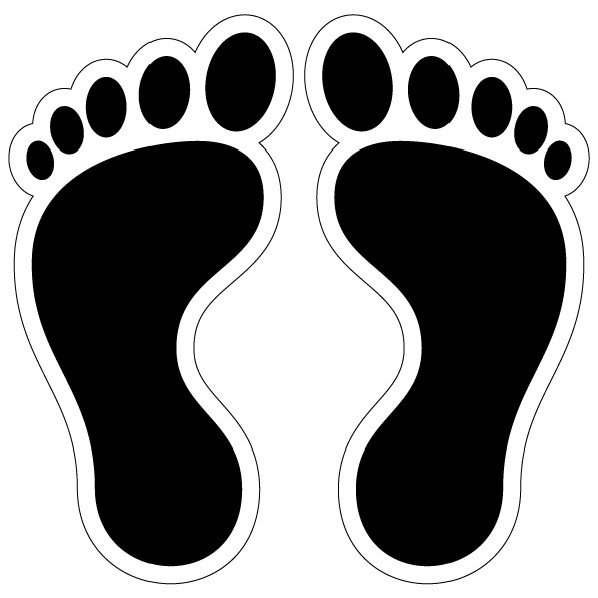 SOCIAL DISTANCING FOOT PRINT FLOOR LAMINATED SIGN STICKER 25X50MM ...