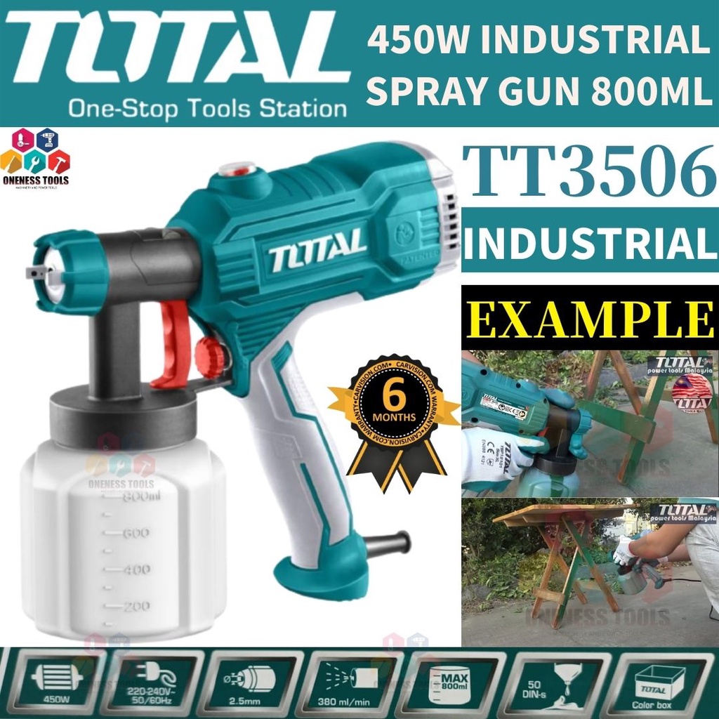 ''TOTAL'' 450W INDUSTRIAL SPRAY GUN 800ML (TT3506) | Shopee Malaysia