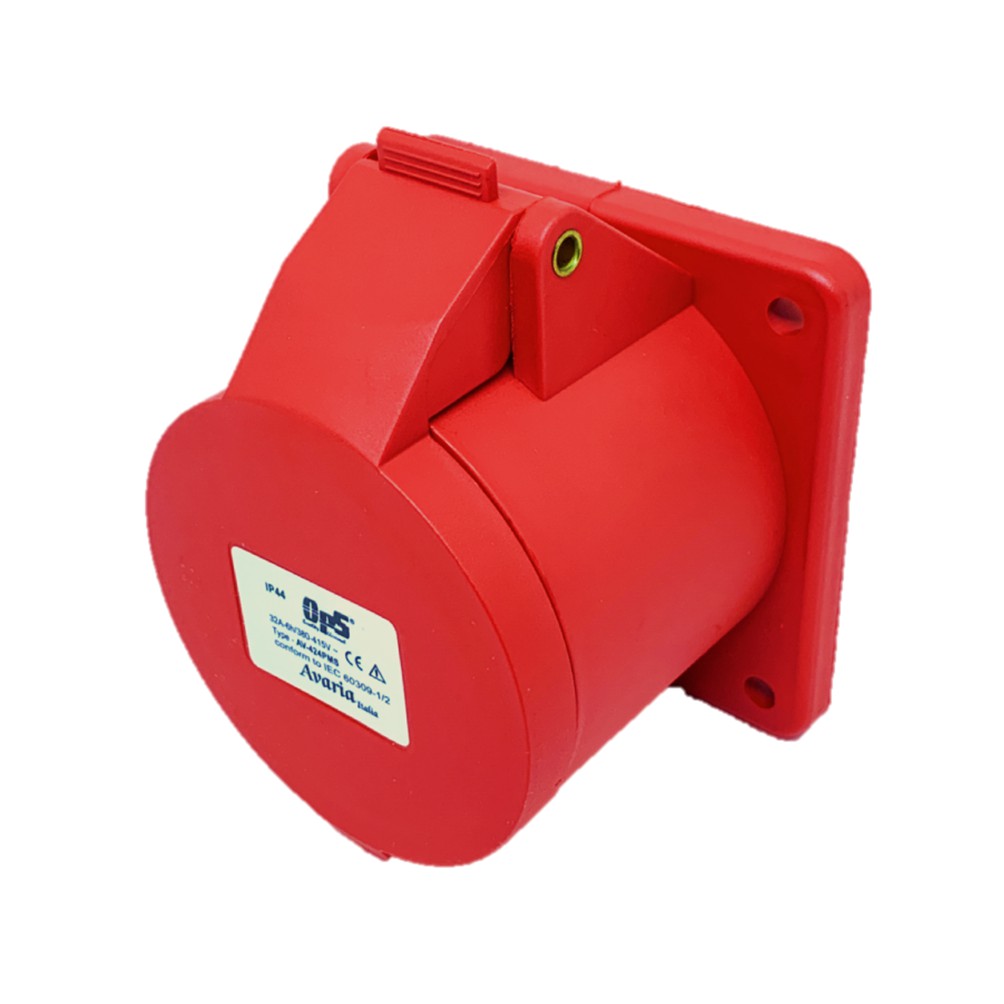 OPS IP44 (RED) 32A INDUSTRIAL PANEL MOUNTING SOCKET (STRAIGHT) | Shopee ...