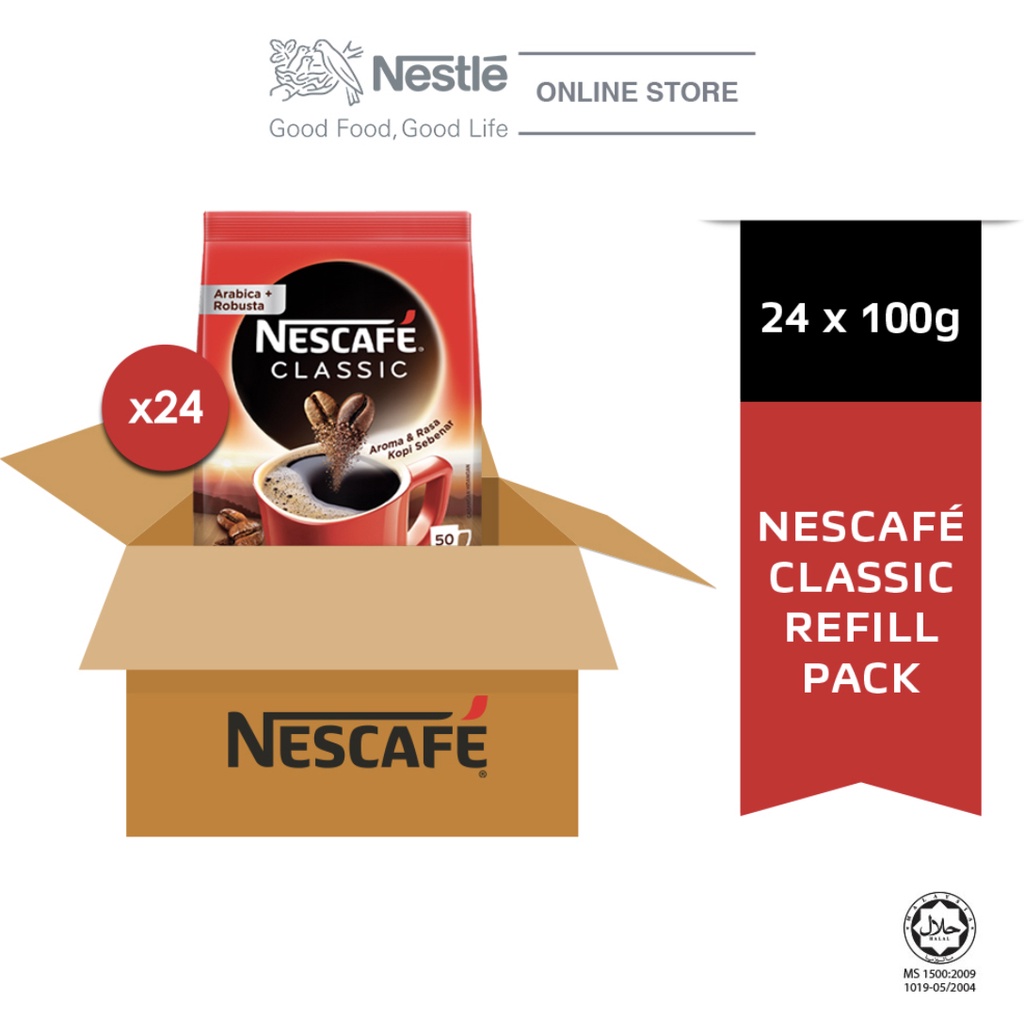 Nescafe Classic Refill Pack 100g x24pcs By Ctn (Exp 09/2023) | Shopee ...