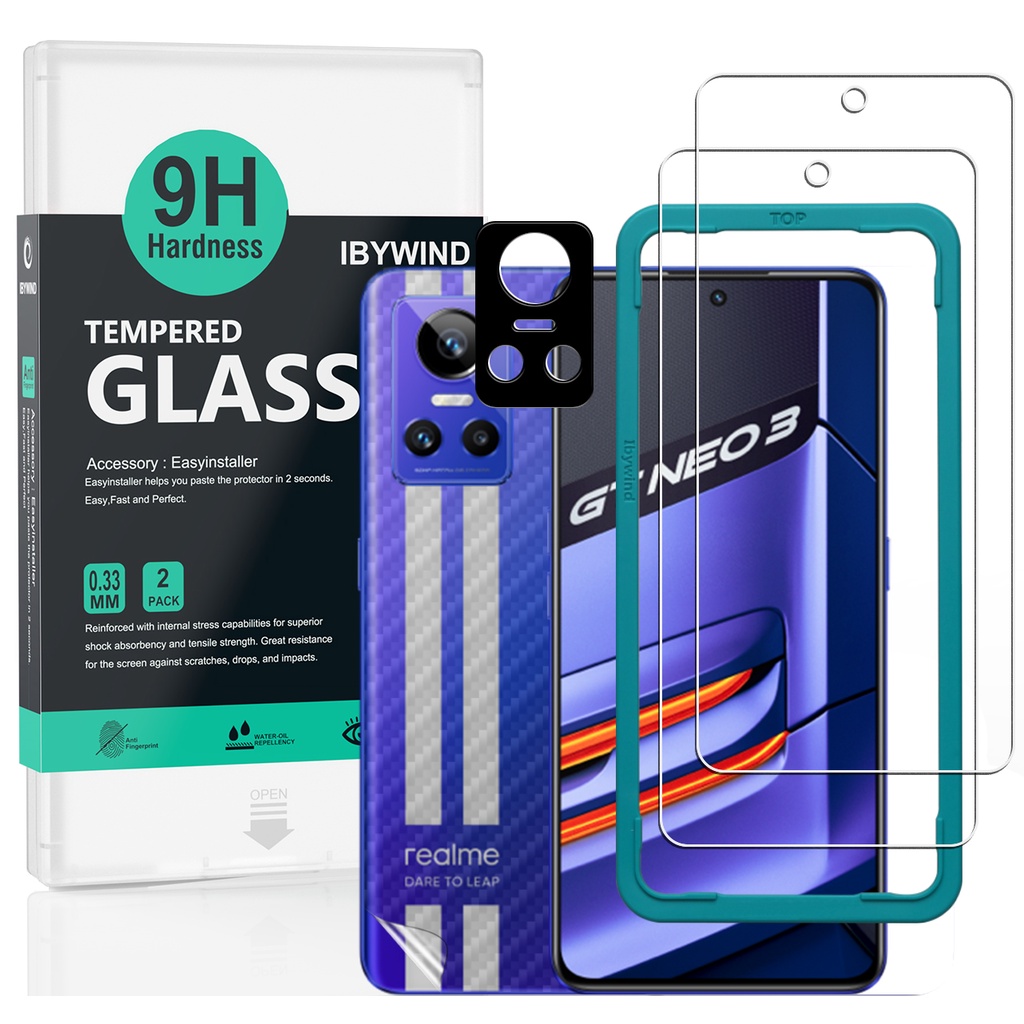 Ibywind Realme GT Neo 3 5G [2PCS Pack] Tempered Glass Screen Protector ...