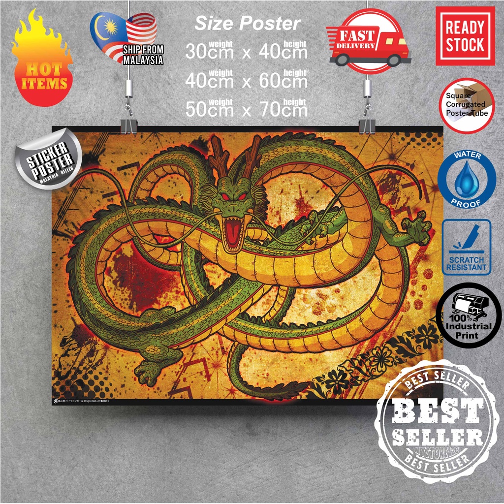 【READY STOCK】Dragon Ball Poster Super Sanyan Goku Vegeta Gohan Frieza ...