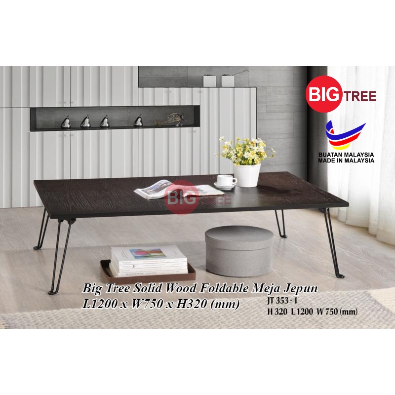 (PROMO) Big Tree Foldable Design Solid Wood Japanese Table / Meja Jepun ...