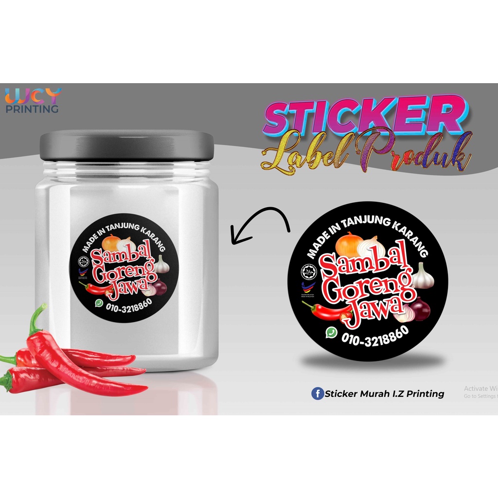 Sticker Label Produk | Sticker Produk Sambal | Sticker Cookies, Kek ...