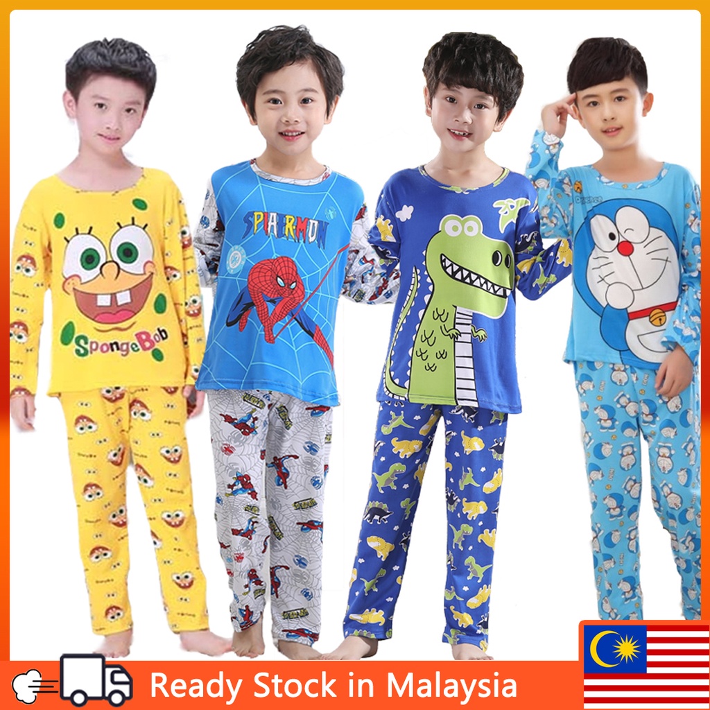 Girls Pyjamas Kids Sleepwear Pajamas baju tidur Boys Clothing Baju ...