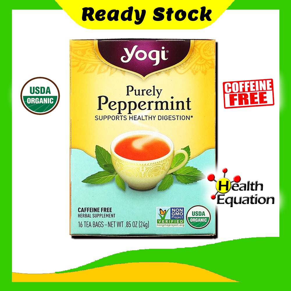 Yogi Tea, Purely Peppermint, Caffeine Free, 16 Tea Bags (24g ...