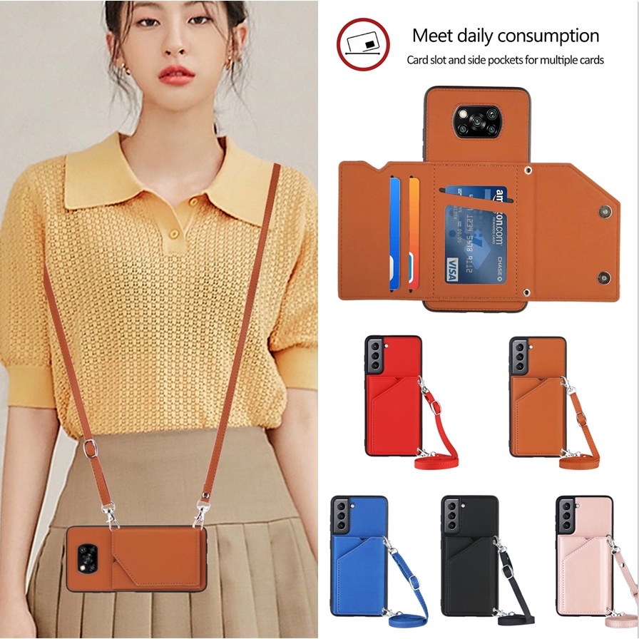 Lanyard Casing Xiaomi Poco X3 NFC Pro M3 Pro F3 GT Soft Phone Case Holder Cover Simple Business ...