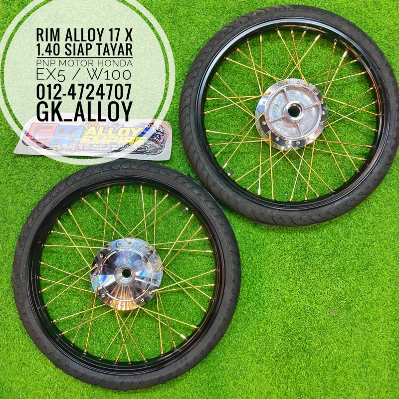 💥RIM ALLOY 17 x 1.40 HITAM SIAP PASANG HUB CHROM DAN SIAP TAYAR PNP ...