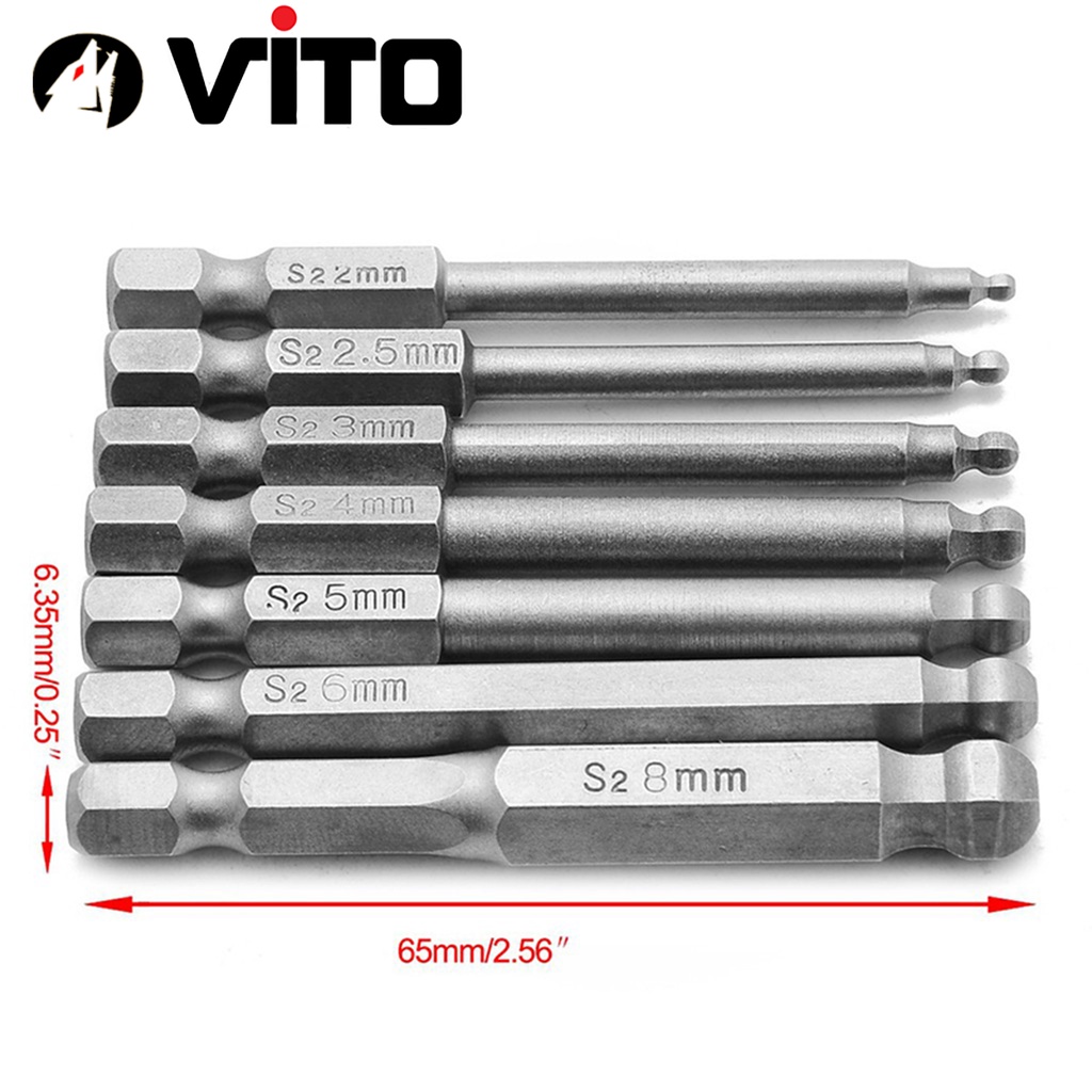 Hexagon Head Screw Set With Ball VITO Hexagonal Foot Steel S2 (Choose ...