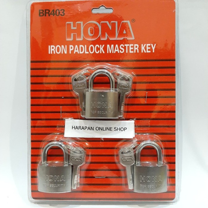 Fence / PAGER PADLOCK - MASTER KEY - HONA - 1 KEY 3 PADLOCK 40MM ...