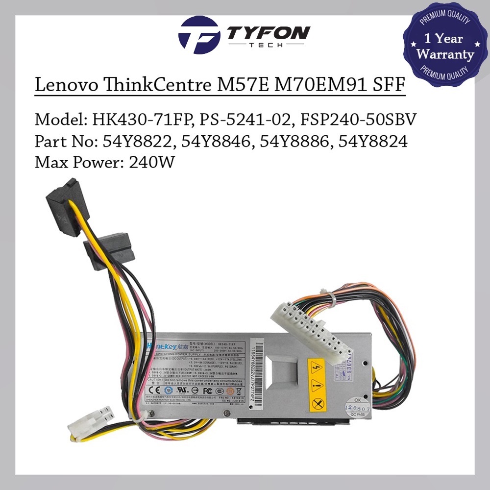 Lenovo ThinkCentre A55 M57E M71 M81 M91 SFF Power Supply PSU 240W ...