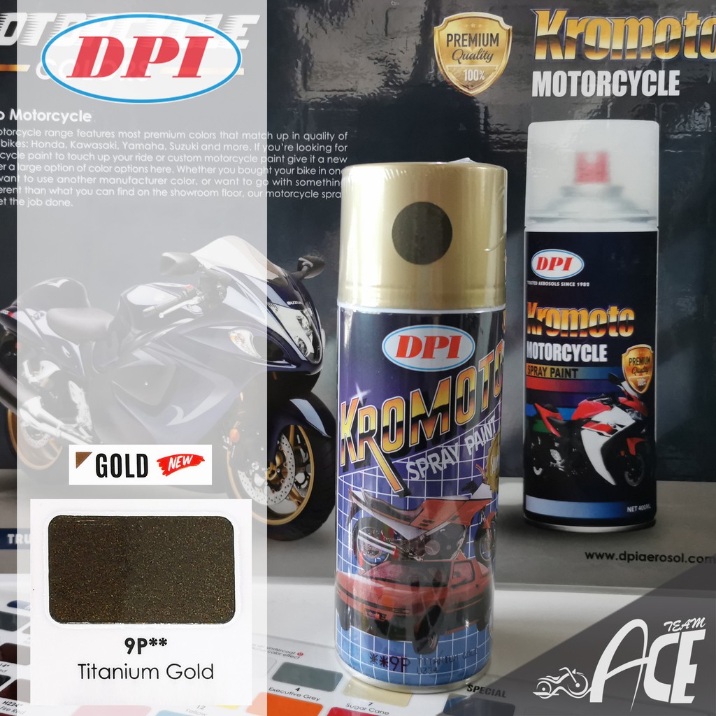 DPI Premium Gold Motor Spray Paint Kromoto Aerosol Colour Spray Paint ...