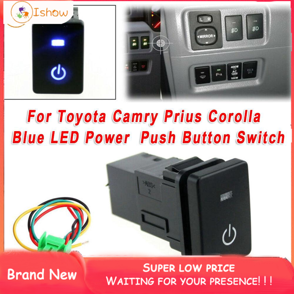 For Toyota Vios Prado Corolla Car Replacement On-Off Push Button Blue ...