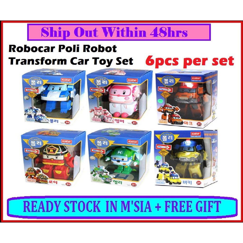 [READY STOCK] Poli Transformable Car To Robot Toys Gift Set Toy ...