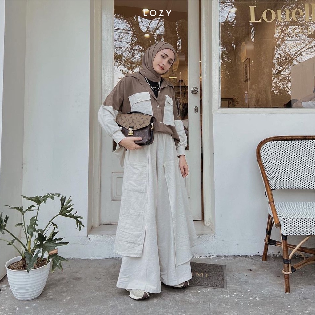 KEMEJA Lozy Hijab - Hooja Shirt (Linen Pocket Shirt) | Shopee Malaysia