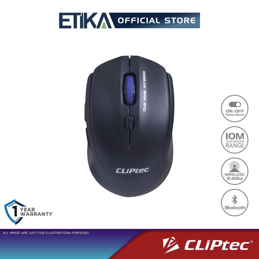 CLiPtec Dual-Mox RZS781 | 2400DPI Dual Mode Bluetooth & 2.4GHz Wireless ...