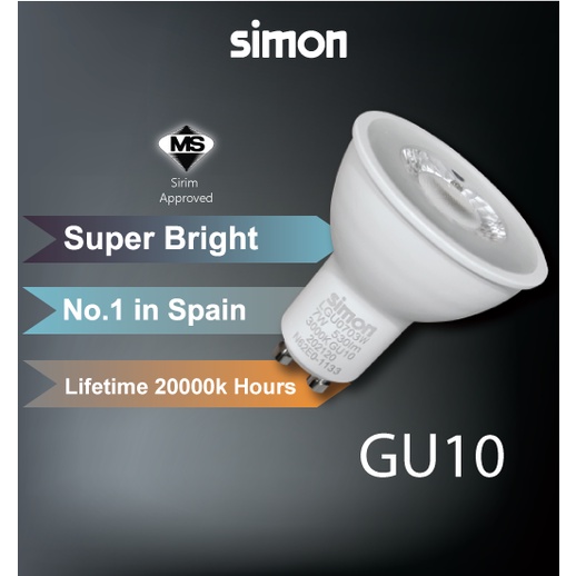 [SIRIM Approved] SIMON 7 Watt GU10 LED Bulb 1 Year Warranty Direct ...