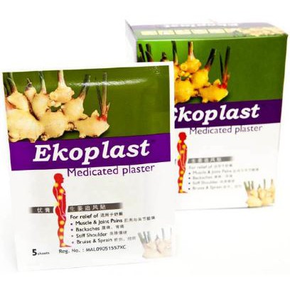 EKOPLAST GINGER MEDICATED PLASTER 5s x 20 packs | Shopee Malaysia