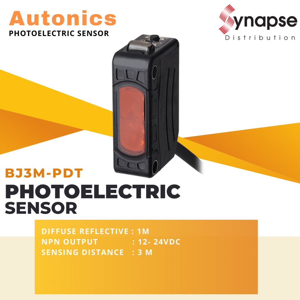 AUTONICS PHOTO SENSOR BJ3M-PDT NPN 12-24VDC POLARIZED RETROREFLECTIVE TYPE 3M SE | Shopee Malaysia