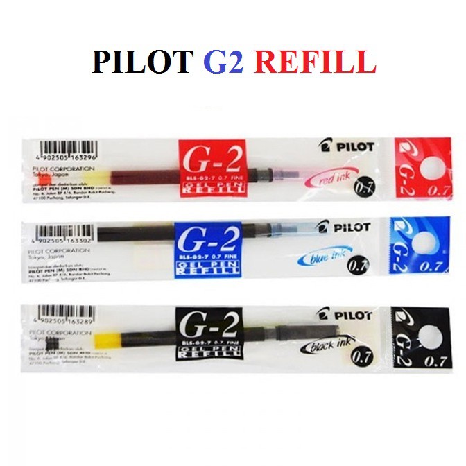 Pilot G2 Gel Pen Refill (Black, Blue, Red / 1.0mm, 0.7mm, 0.5mm, 0.38mm ...