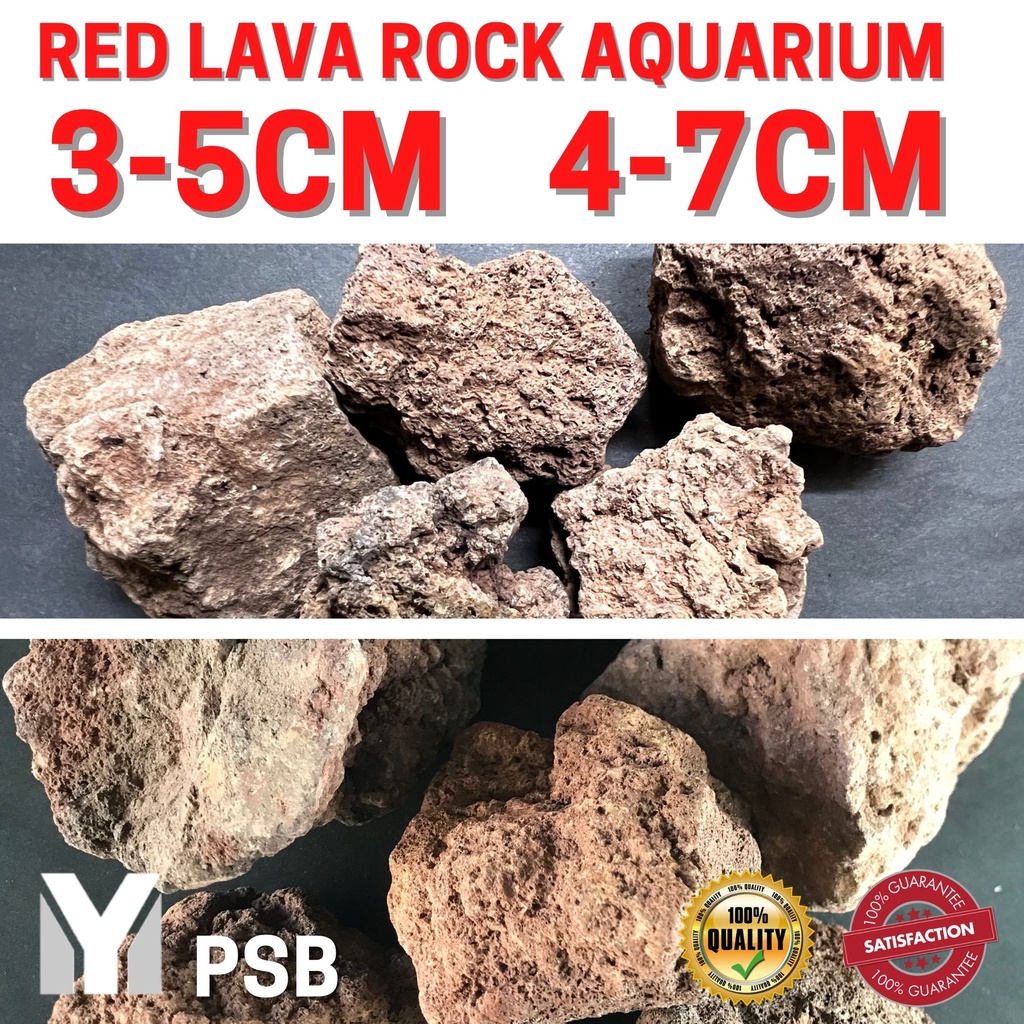 Red Lava Rock Aquarium BIO FILTER MEDIA VOLCANO STONE Fish Tank ...
