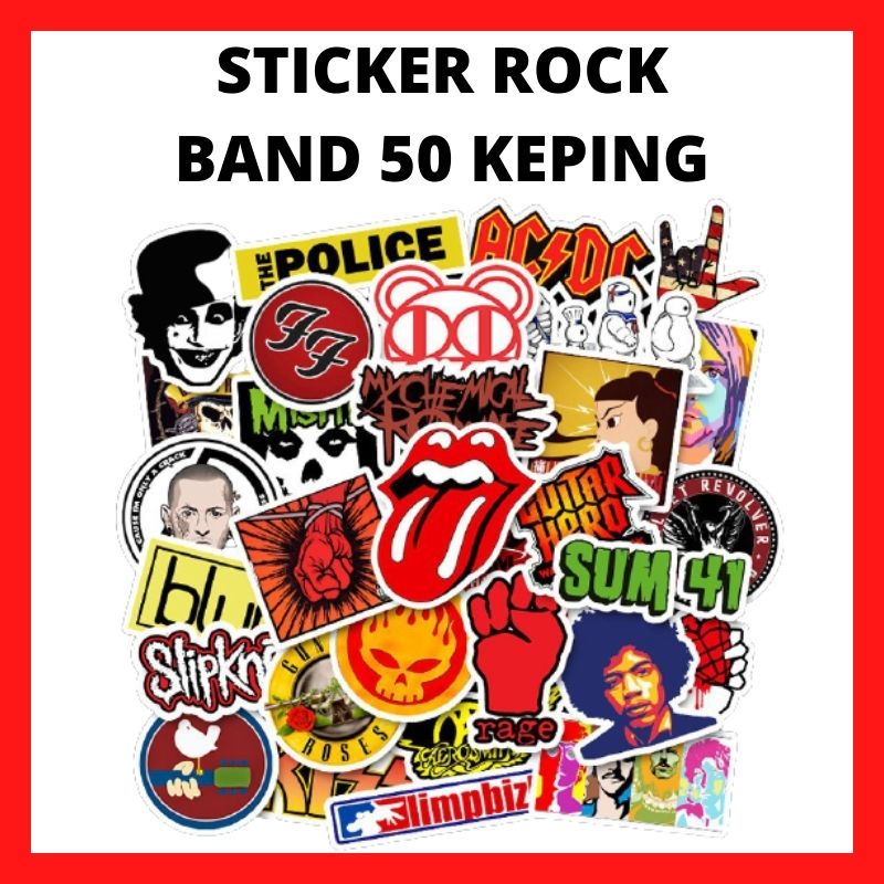 Sticker Rock Band 50pcs DIY Bomb Stickers PVC Waterproof Graffiti Vinyl ...