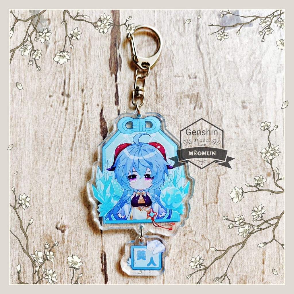 Ganyu Genshin Impact M15 keychain (printed in the middle of acrylic ...