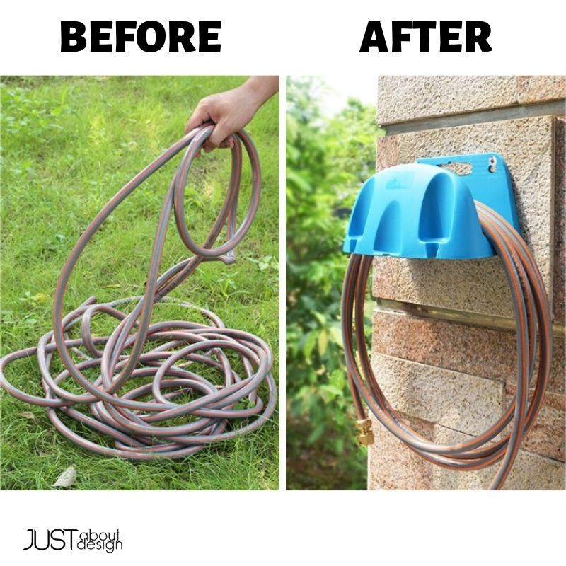 Heavy Duty Hose Hanger Pipes Reel Style Holder Wall Mounted Fence ...