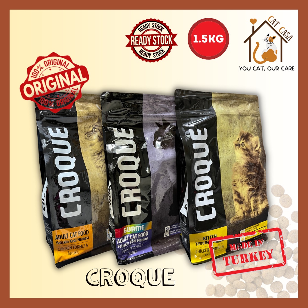 Croque Dry Cat Food for Cat and Kitten 1.5KG (Original Pack) | Shopee ...
