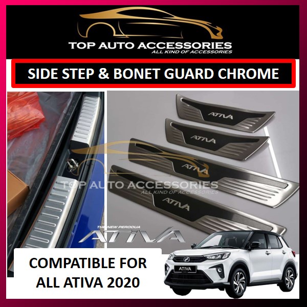 ATIVA DOOR SILL PLATE / SIDE STEP AND BONET GUARD COVER STAINLESS STEEL ...