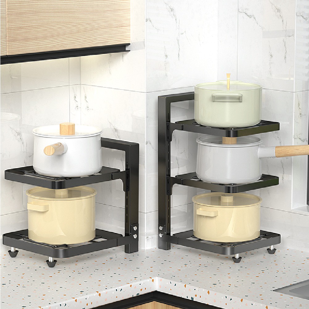 Rak Periuk Kuali Penutup Dapur Pot Wok Rack Pan Organizer Adjustable ...