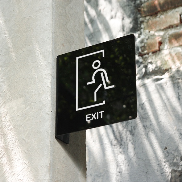 Signage Acrylic Pop Up Sign Square 15 x 15 cm - Exit | Shopee Malaysia