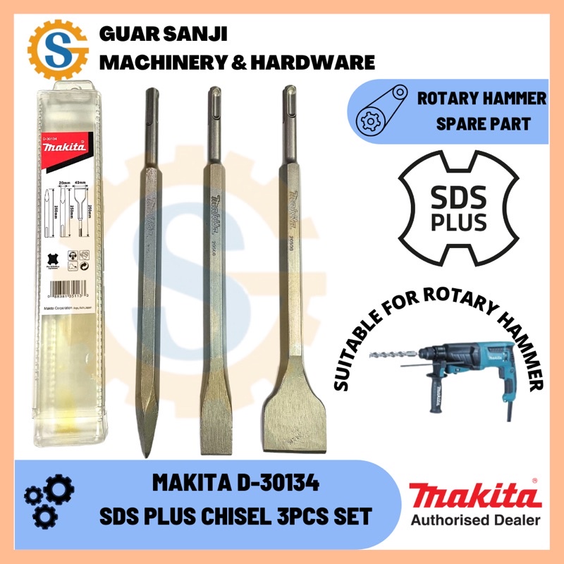 MAKITA D-30134 SDS PLUS CHISEL 3PCS SET CHISEL BULL POINT FLAT CHISEL | Shopee Malaysia
