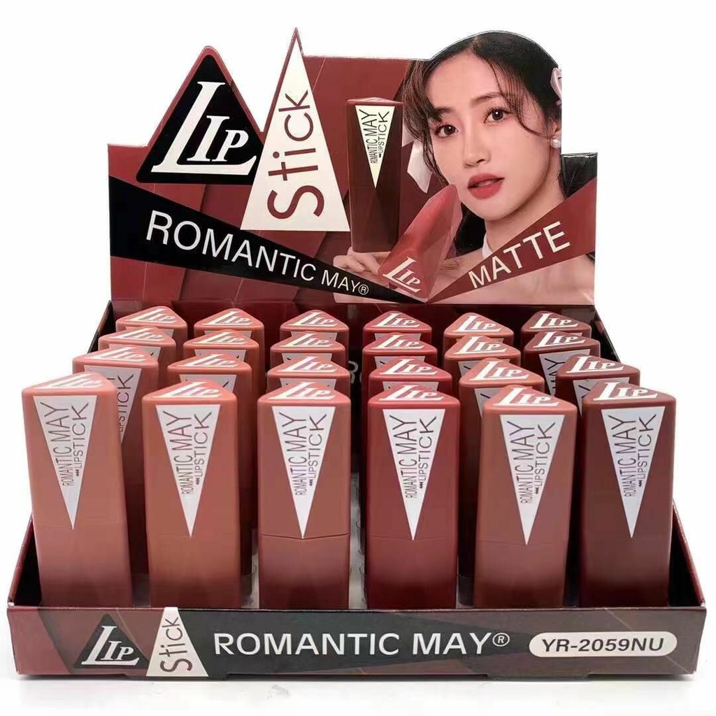 Romantic May Super Matte New Lipgloss Edition Mix 1box24 Pcs Shopee Malaysia