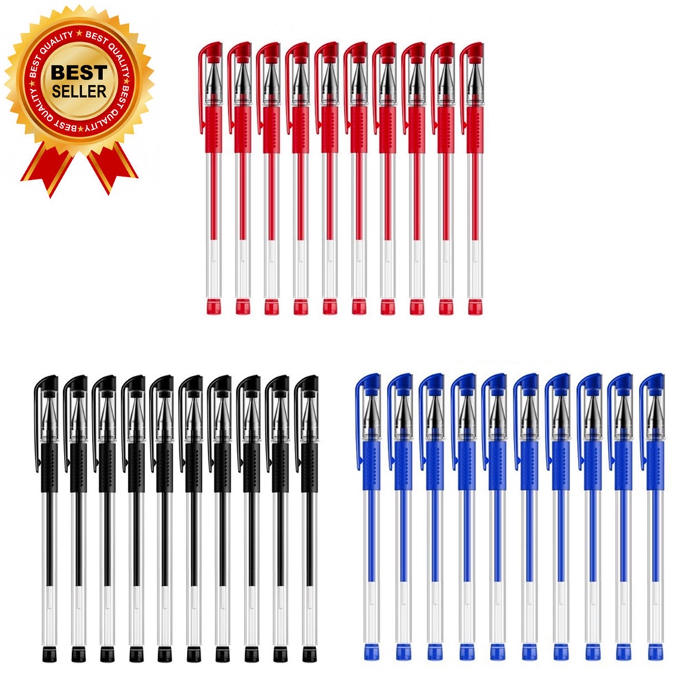 Ballpoint Pen Black Red Blue 0.5mm Roller Ball Water-based Student ...