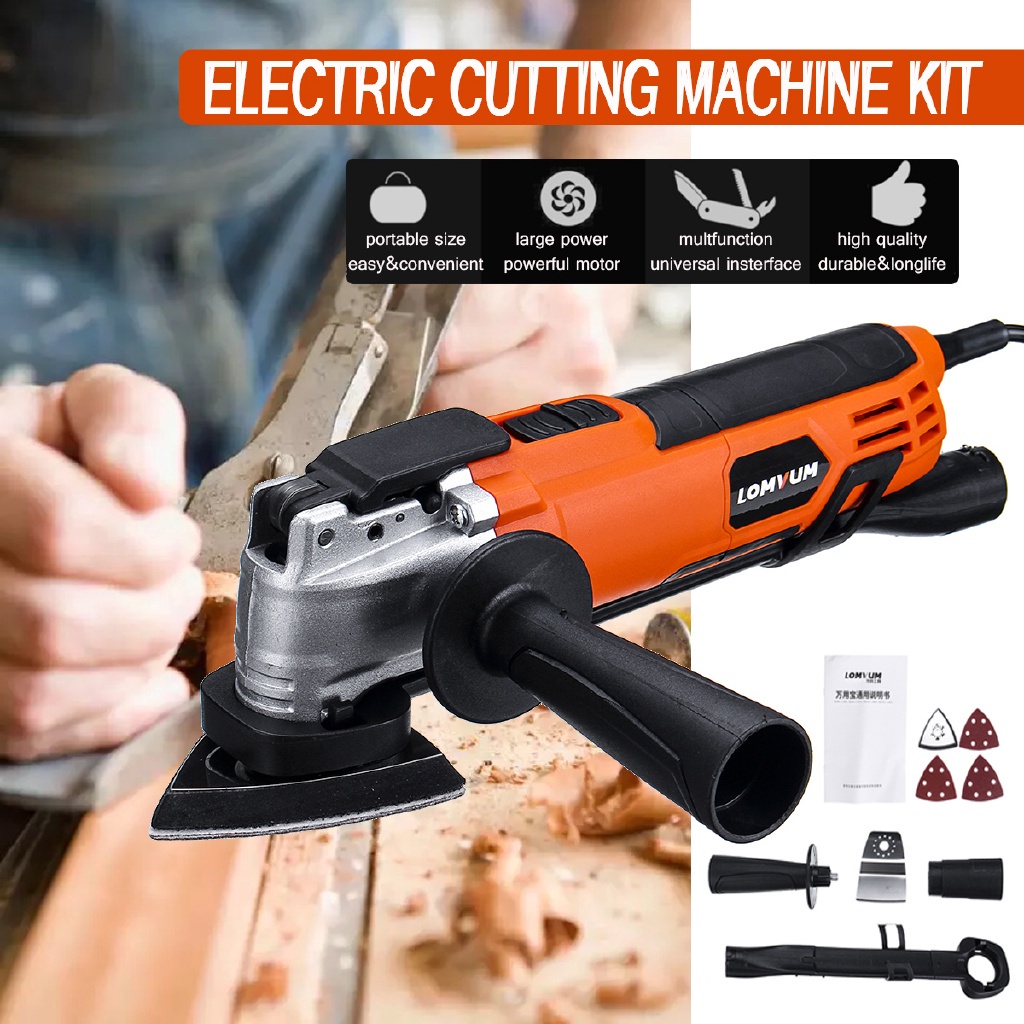 Multi-function Oscillating Tool Kit 300W Electric Woodworking Cutting Machine Wood Laminator ...